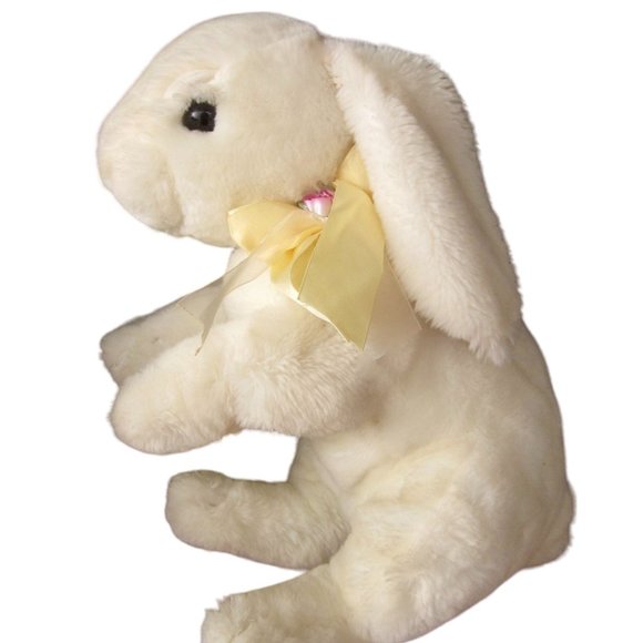 Commonwealth | Toys | Vintage Commonwealth White Easter Bunny Rabbit Plush 6 Pink Satin Ears ...